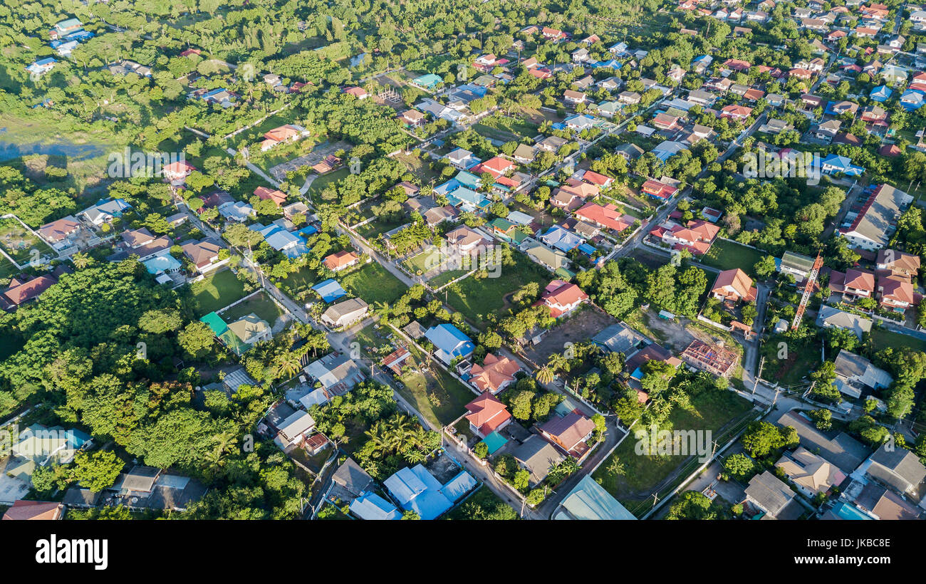 aerial view of houses in village, land use planning concept Stock Photo ...
