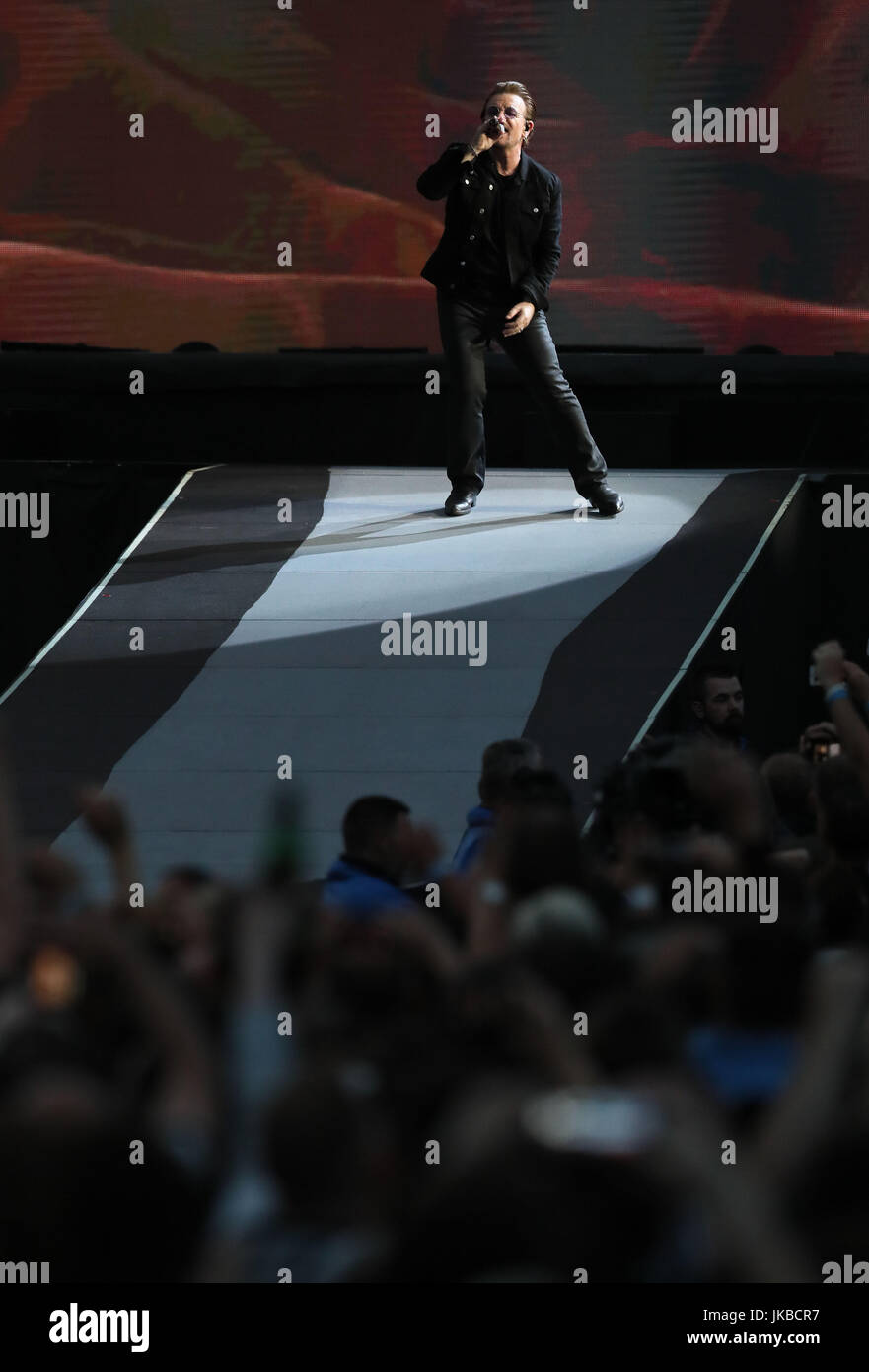 Bono u2 performing on stage croke park hi-res stock photography and ...
