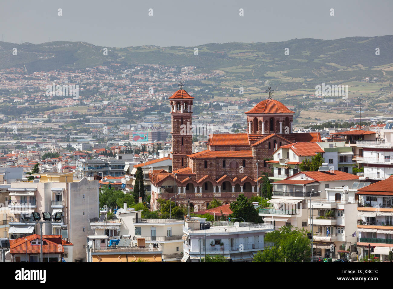 Greece, Central Macedonia Region, Thessaloniki, elevated city view from the Upper Town and the ...