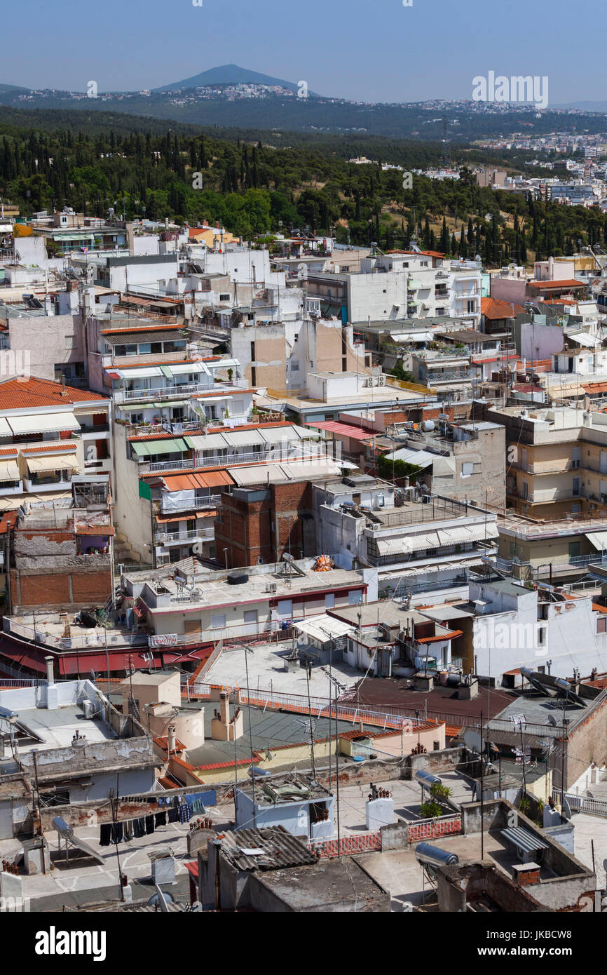 Greece, Central Macedonia Region, Thessaloniki, elevated city view from the Upper Town Stock ...