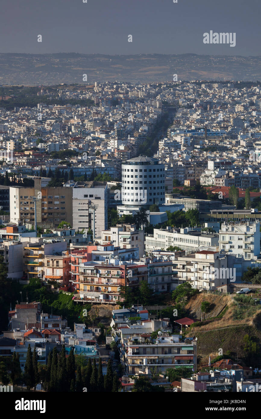 Greece, Central Macedonia Region, Thessaloniki, elevated city view from the Upper Town Stock ...