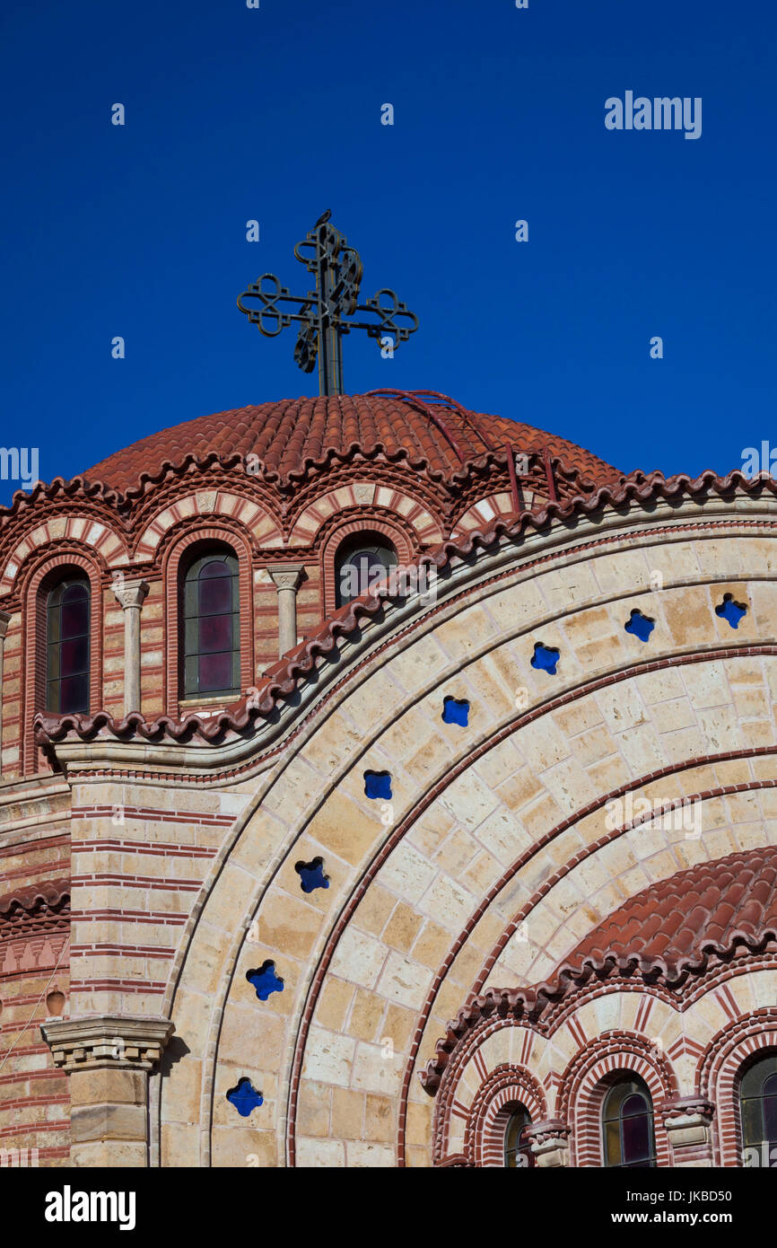 Greece, Central Macedonia Region, Thessaloniki, Upper Town and the Agios Pavlos church, detail ...