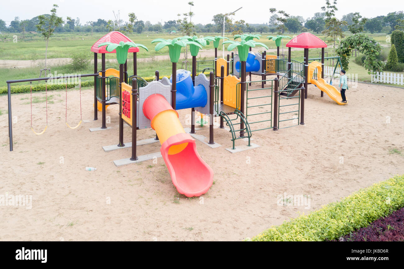 top view of children playground in public park Stock Photo - Alamy