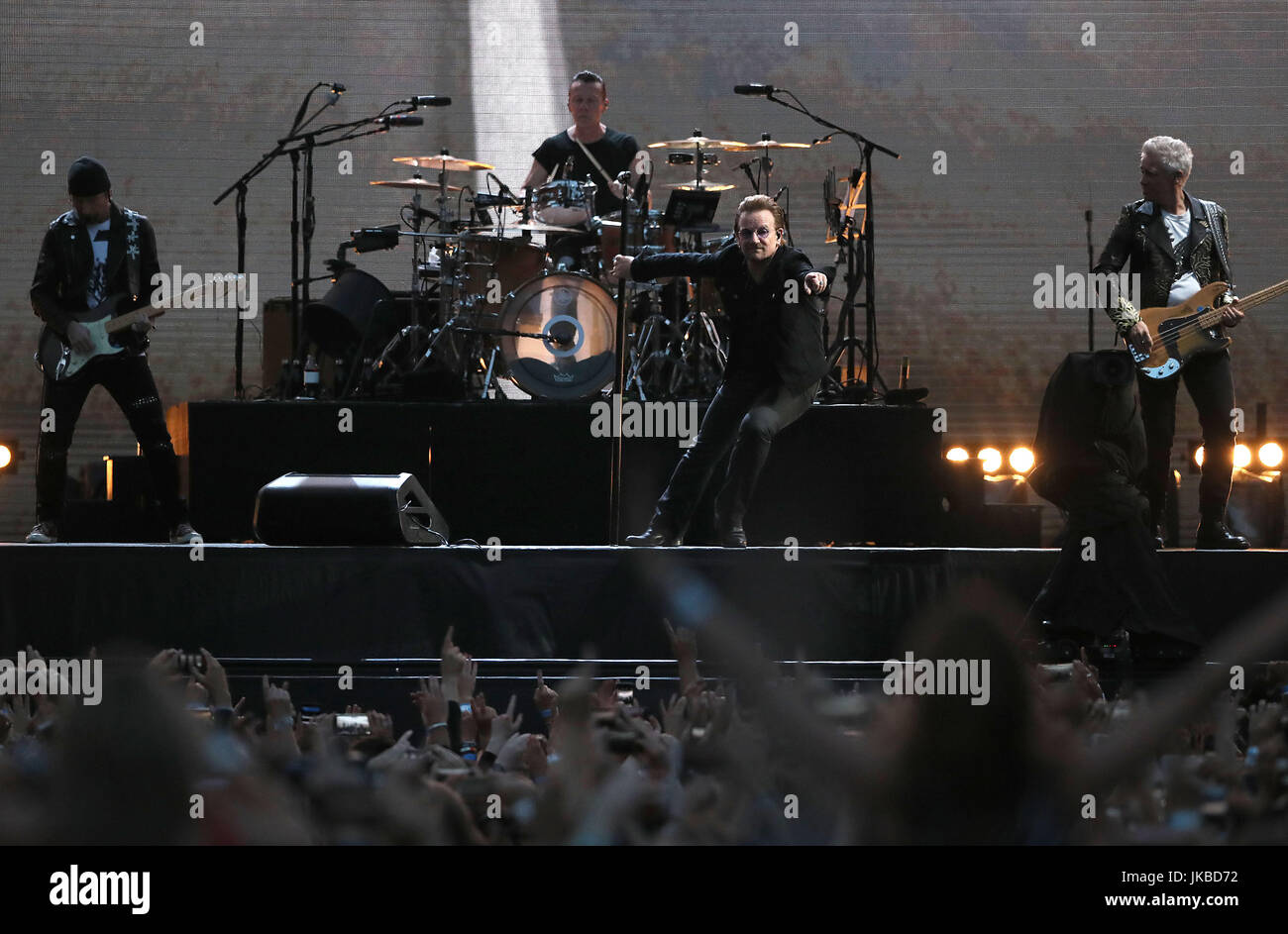 U2 performing on stage at Croke Park in Dublin Stock Photo - Alamy