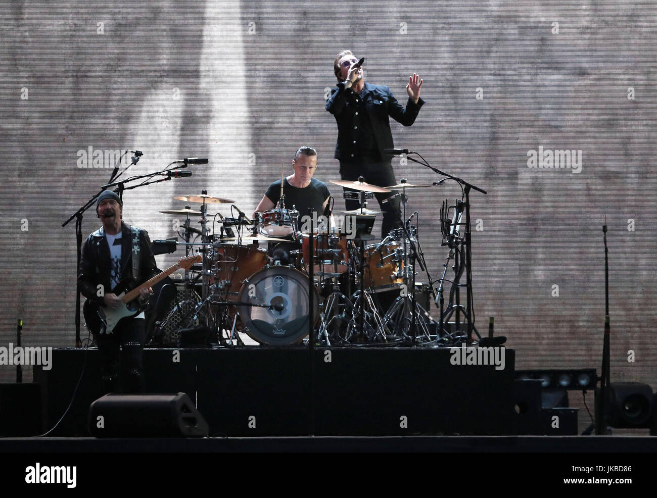 U2 performing on stage at Croke Park in Dublin Stock Photo - Alamy