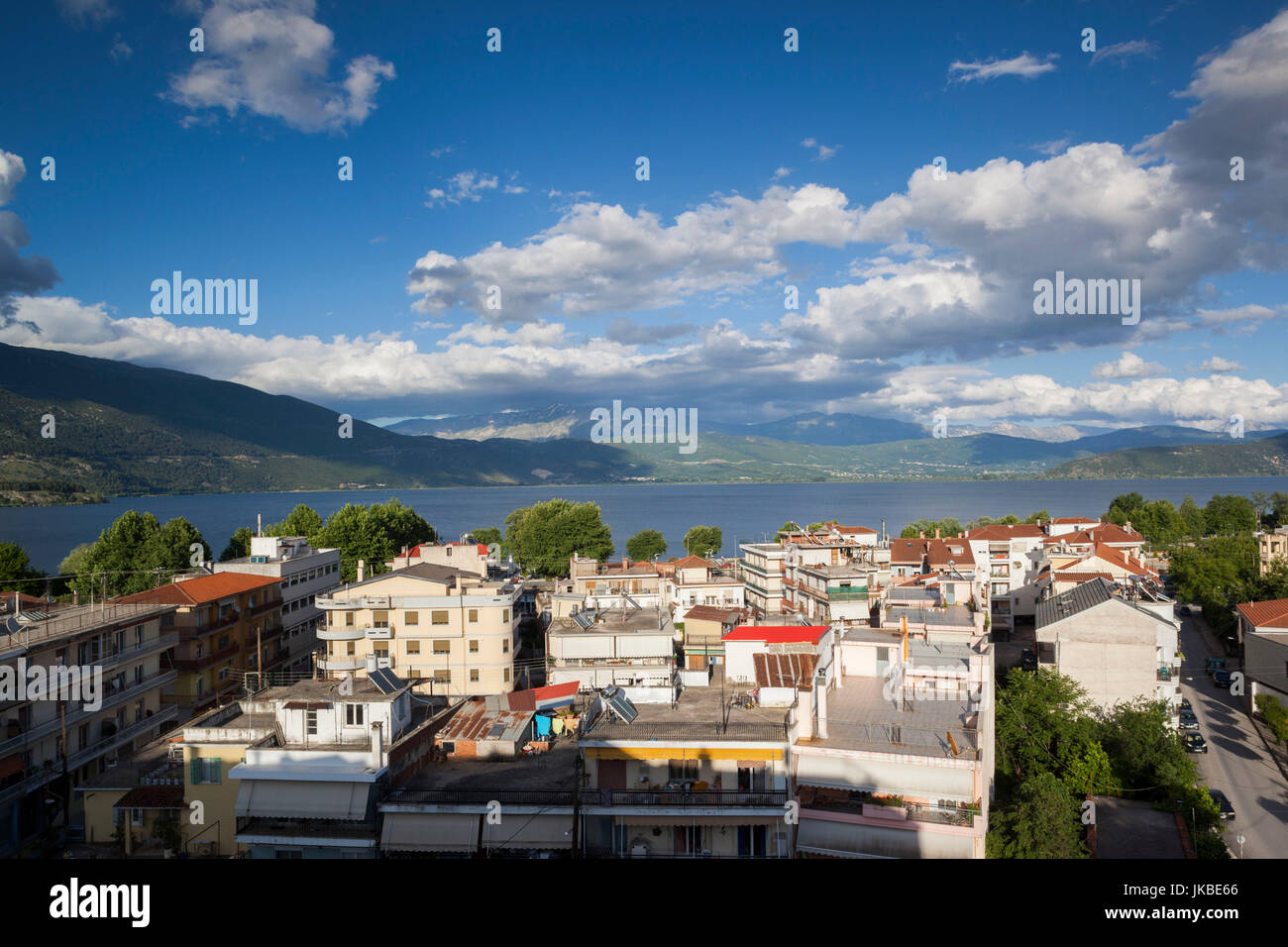 Greece, Epirus Region, Ioannina, elevated city view from the ...