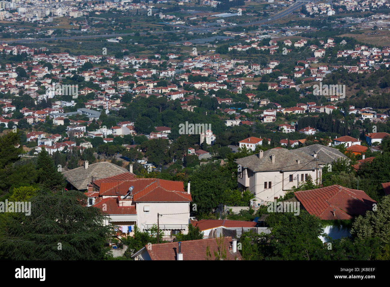 Greece, Thessaly Region, Pelion Peninsula, Volos, elevated city view ...