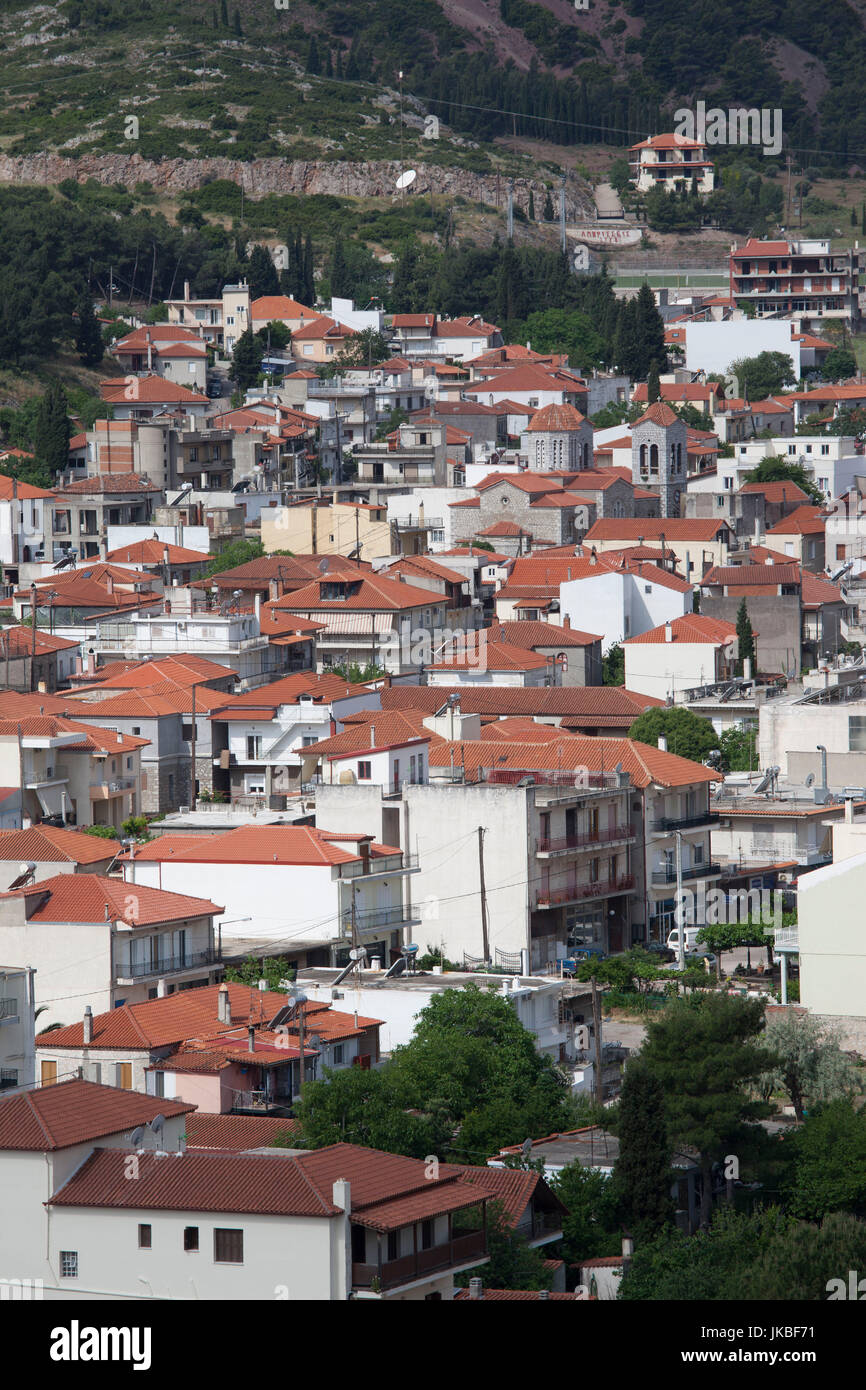 Greece, Central Greece Region, Distomo, elevated town view Stock Photo ...
