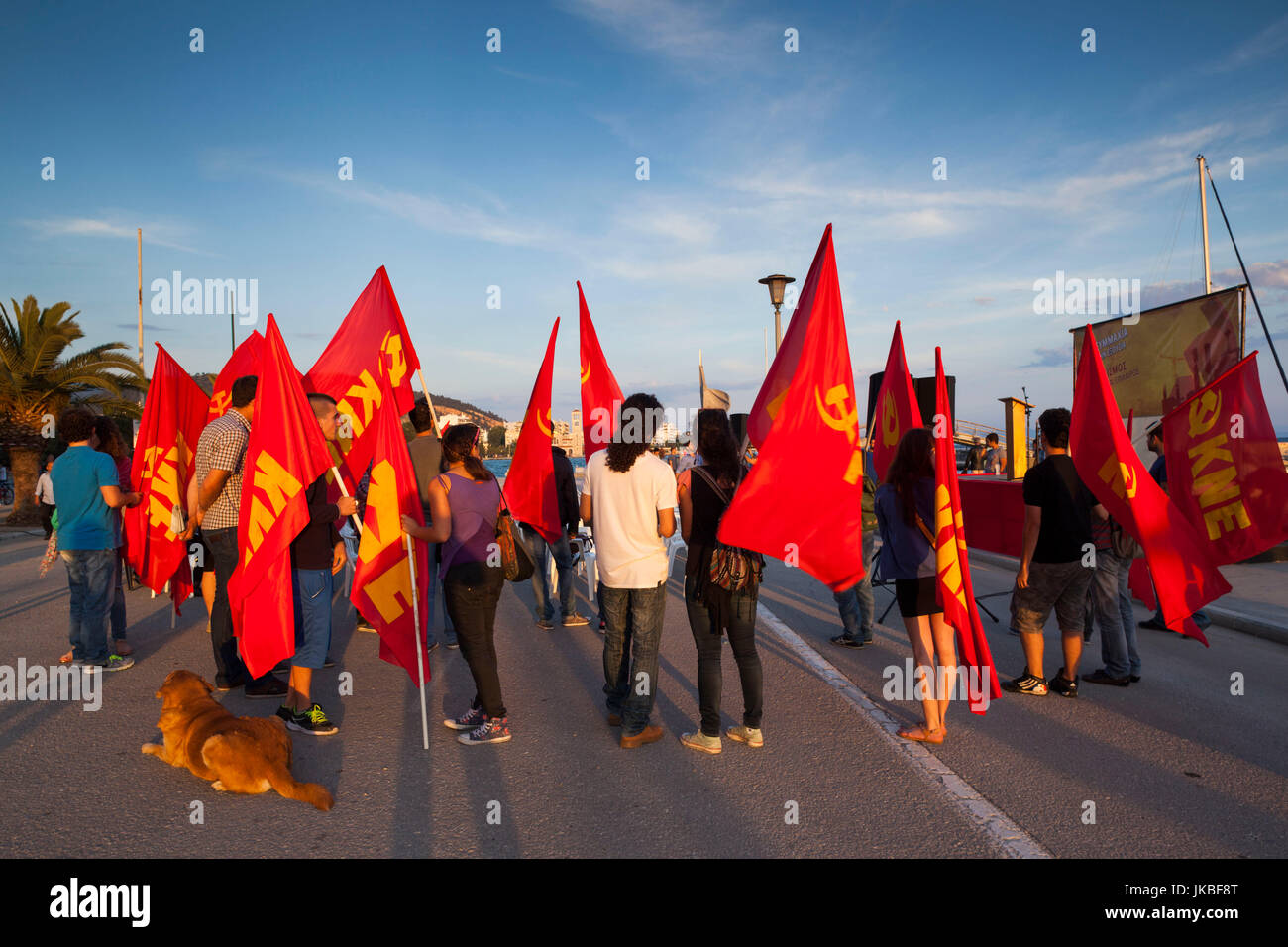 Greece, Thessaly Region, Pelion Peninsula, Volos, waterfront rally by ...