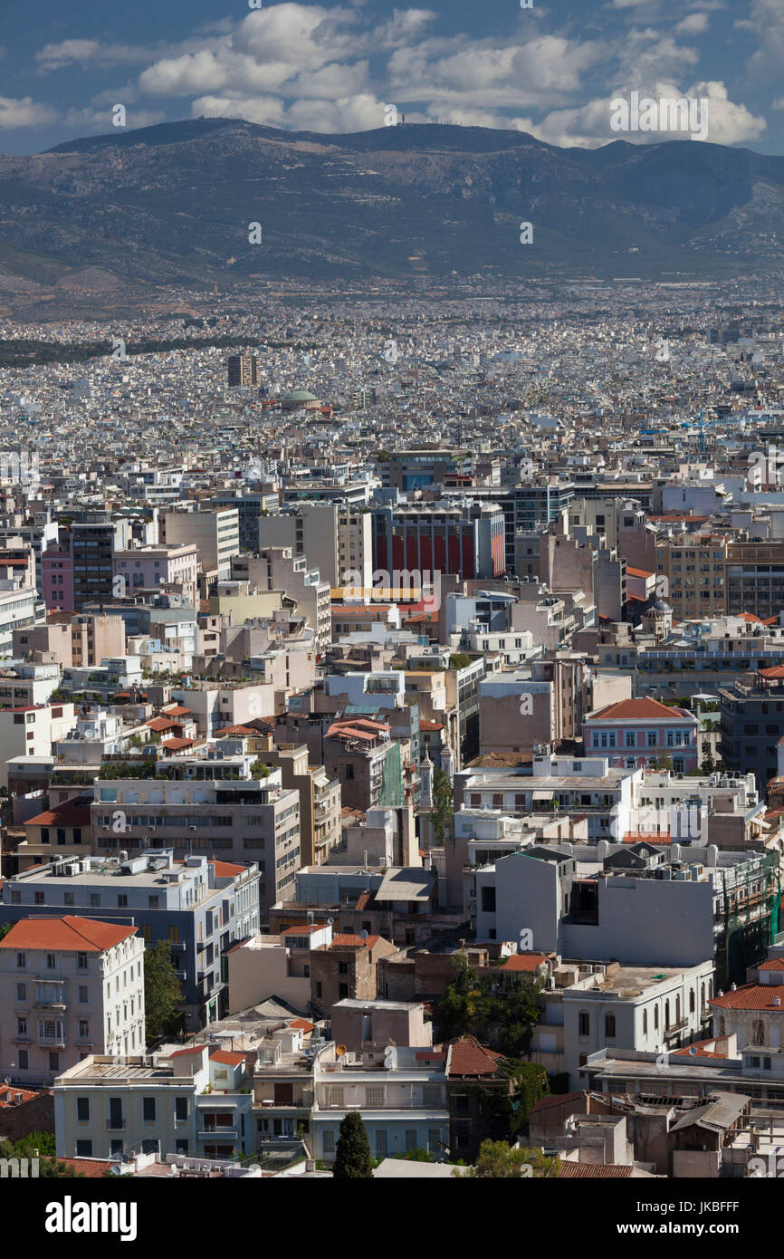 Greece, Central Greece Region, Athens, elevated city view from the ...