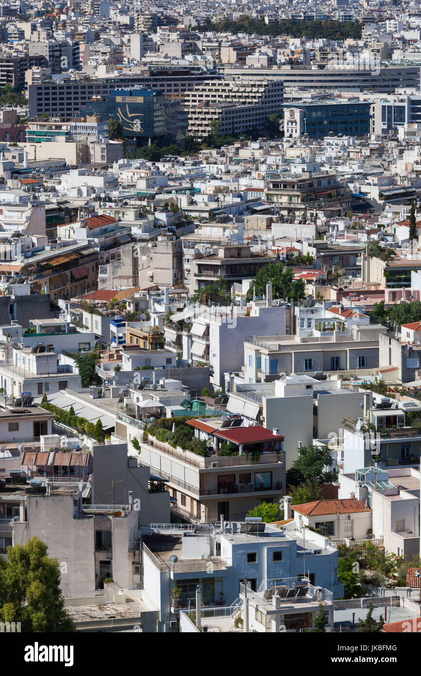 Greece, Central Greece Region, Athens, elevated city view from the ...