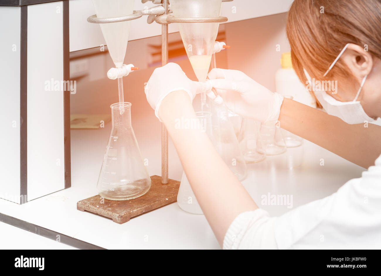 Scientist working in laboratory, testing samples, science technology ...