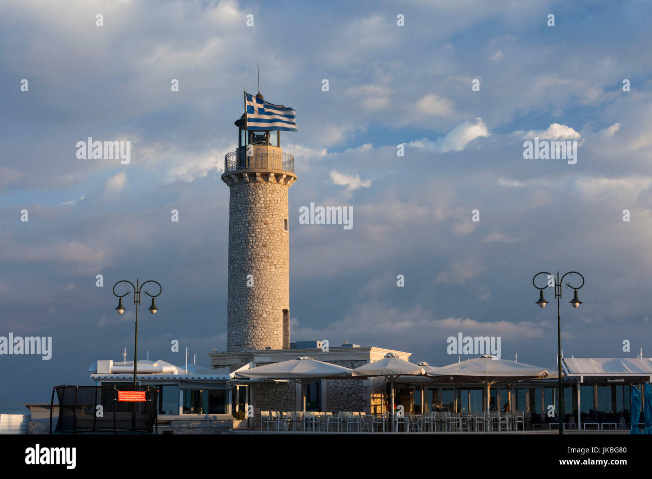 Greece, Peloponese Region, Patra, Patra Lighthouse, dawn Stock Photo ...