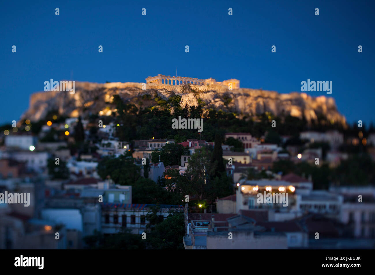 Greece, Central Greece Region, Athens, Acropolis, elevated view, dawn ...