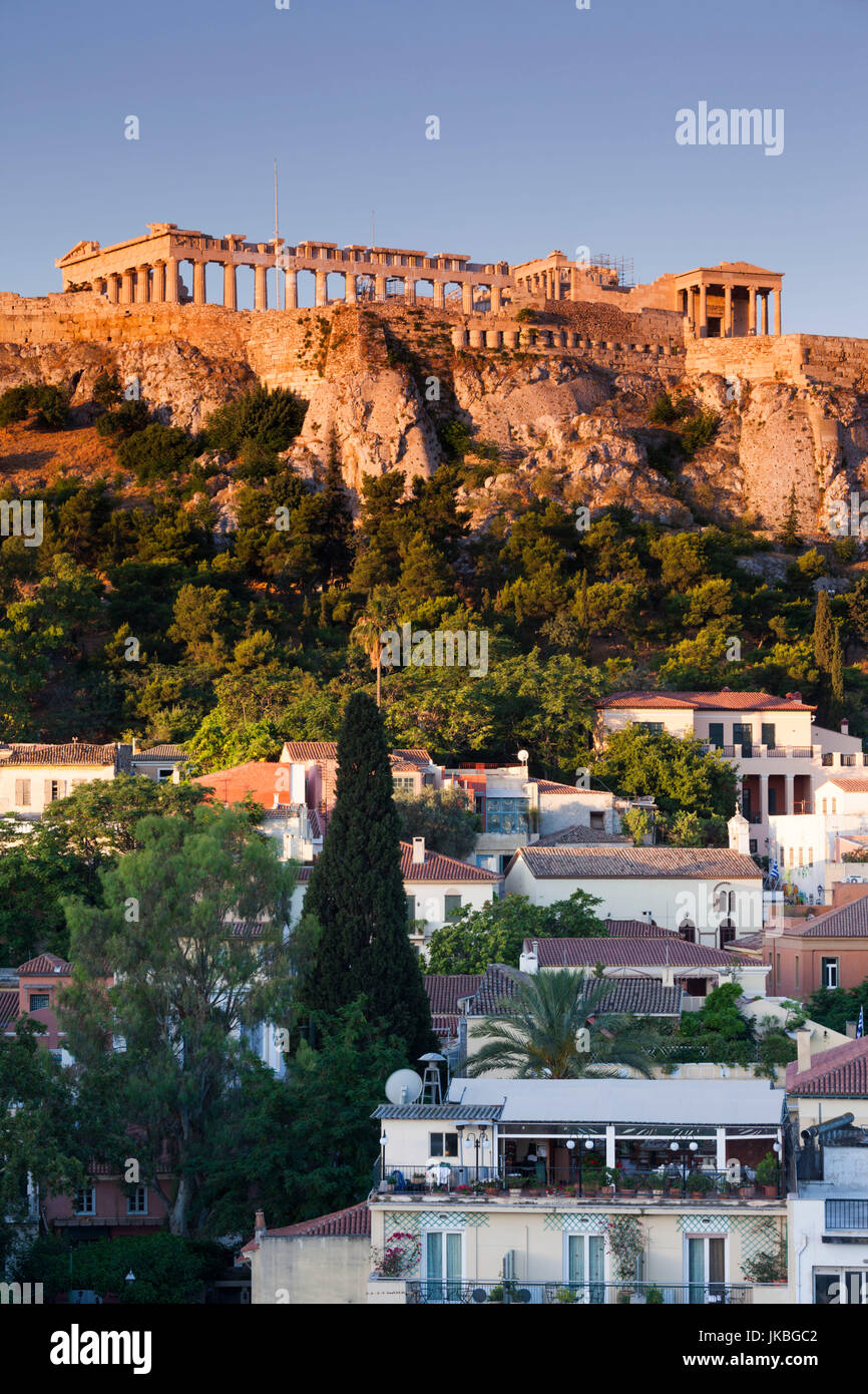 Greece, Central Greece Region, Athens, Acropolis, elevated view, dawn ...