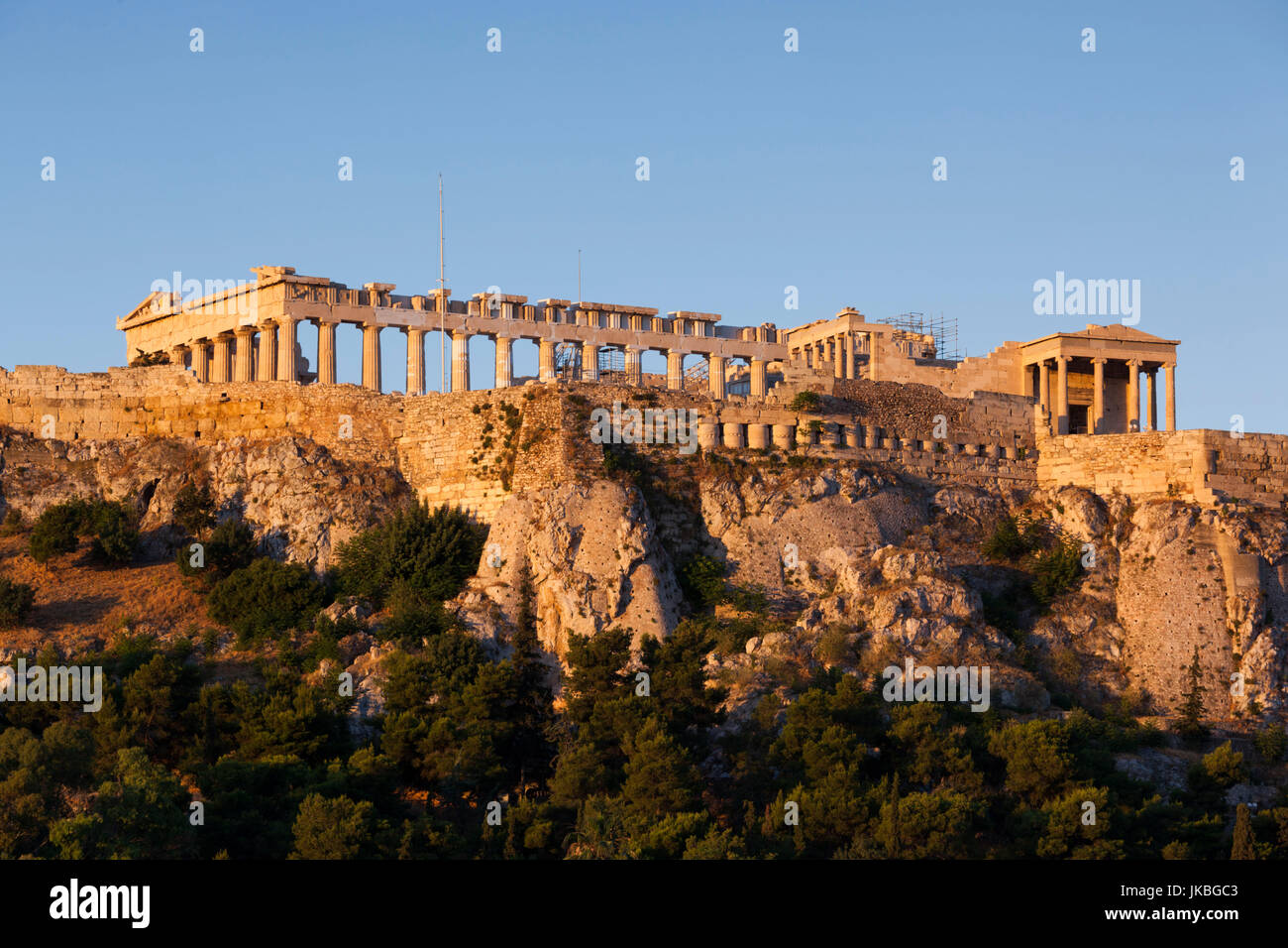 Greece, Central Greece Region, Athens, Acropolis, elevated view, dawn ...