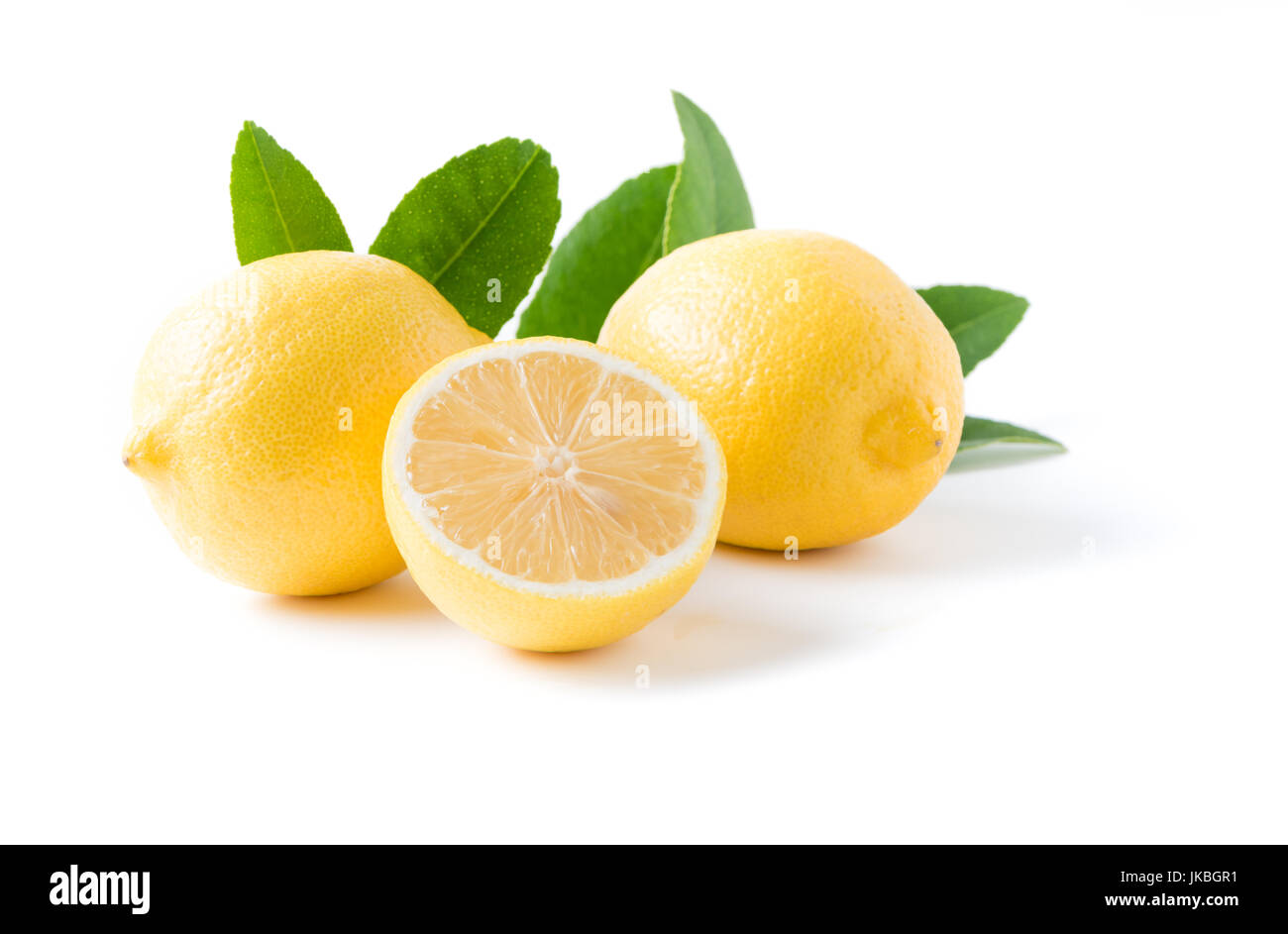fresh sliced lemon isolated on white background Stock Photo - Alamy