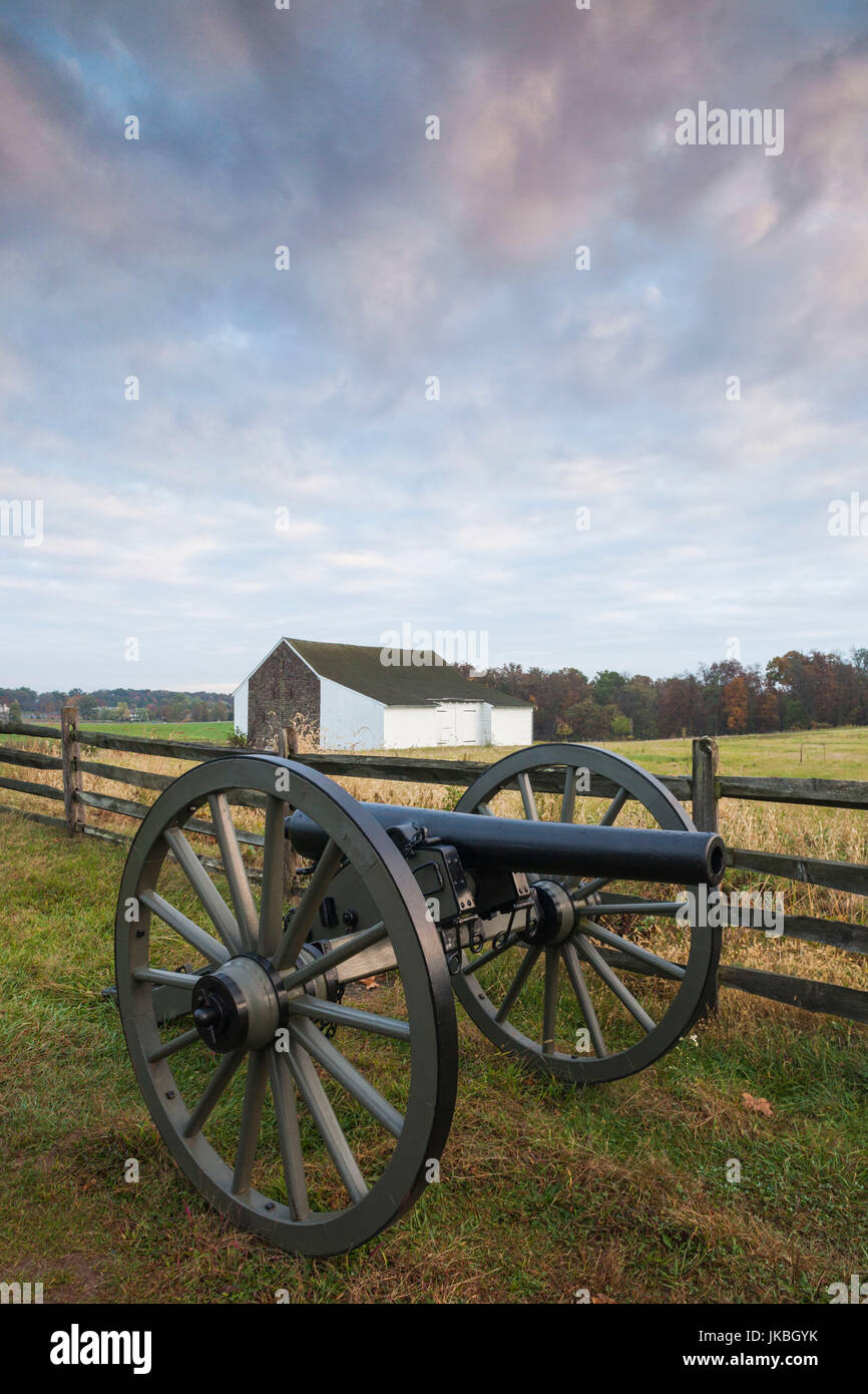 USA, Pennsylvania, Gettysburg, Battle of Gettysburg, Civil War cannon ...