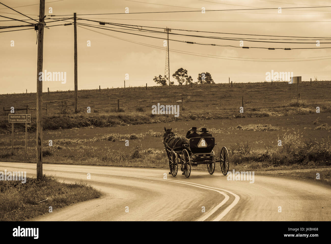 USA, Pennsylvania, Pennsylvania Dutch Country, Paradise, Amish horse ...