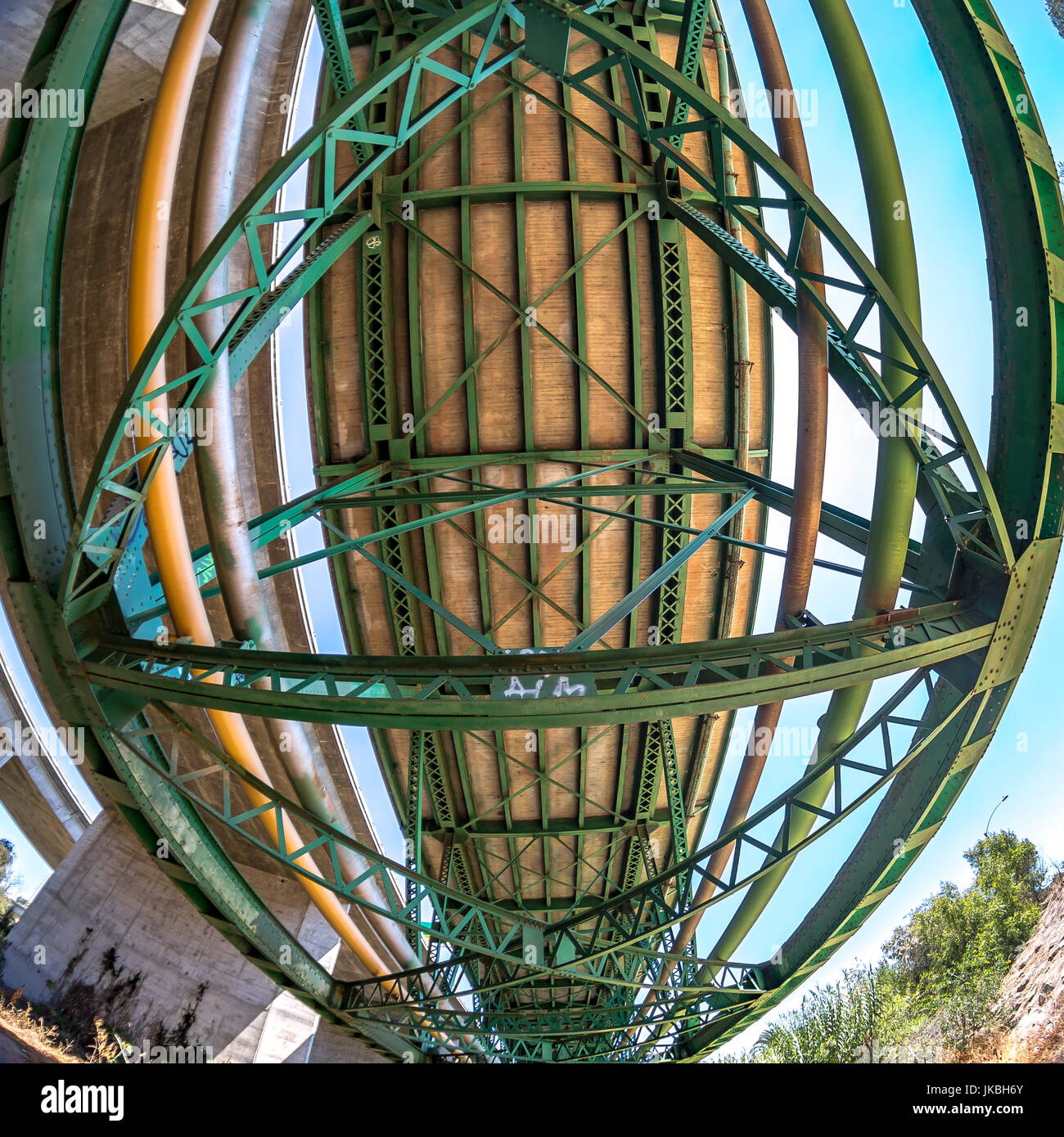 Beams of a wild bridge taken with a fisheye lens Stock Photo - Alamy