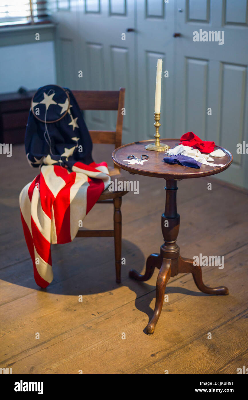 USA, Pennsylvania, Philadelphia, Betsy Ross House, interior Stock Photo ...