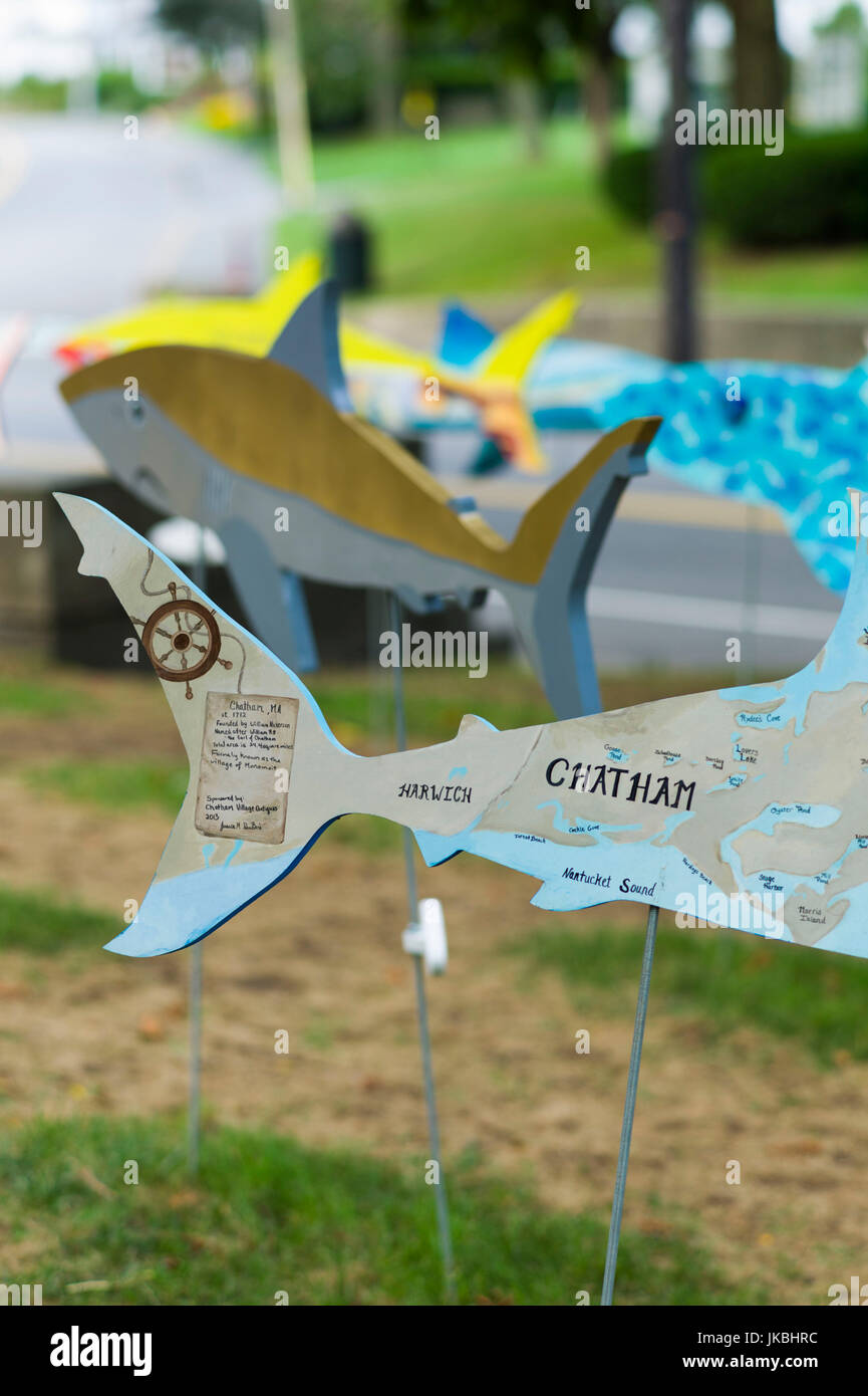 USA, Massachusetts, Cape Cod, Chatham, shark art Stock Photo - Alamy