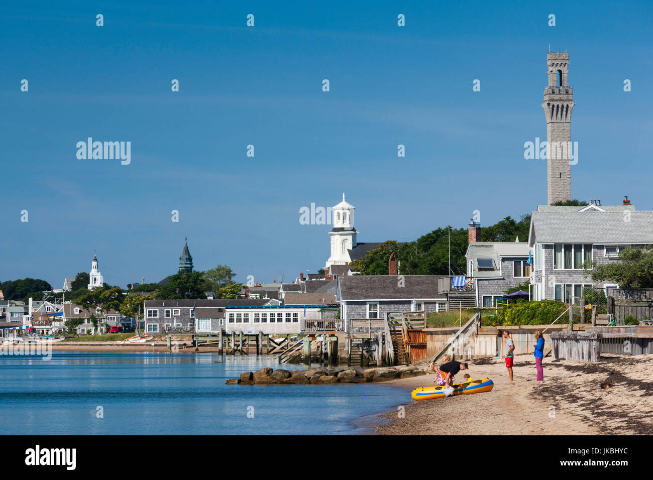 USA, Massachusetts, Cape Cod, Provincetown, view of Town and Pilgrim ...