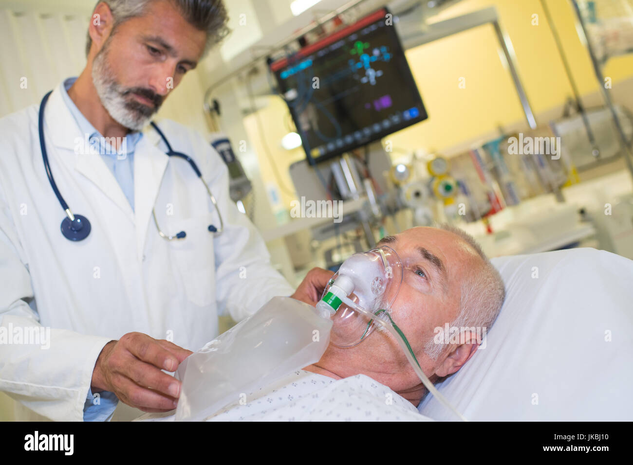 first aid instructor with patient Stock Photo - Alamy