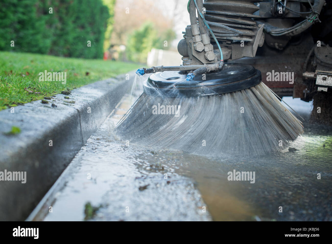 street cleaning brush Stock Photo - Alamy