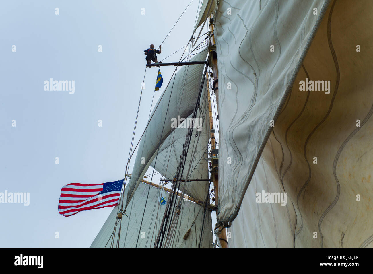 USA, Massachusetts, Gloucester, Schooner Festival, sailing ship lookout ...