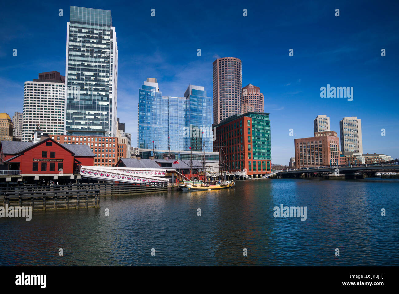 Tea party museum high rise buildings along the fort point chanel hi-res ...