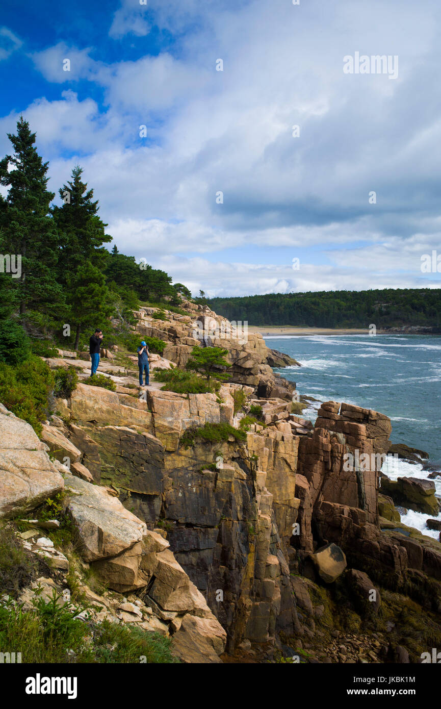 USA, Maine, Mt. Desert Island, Acadia National Park, cliffs by Sand ...