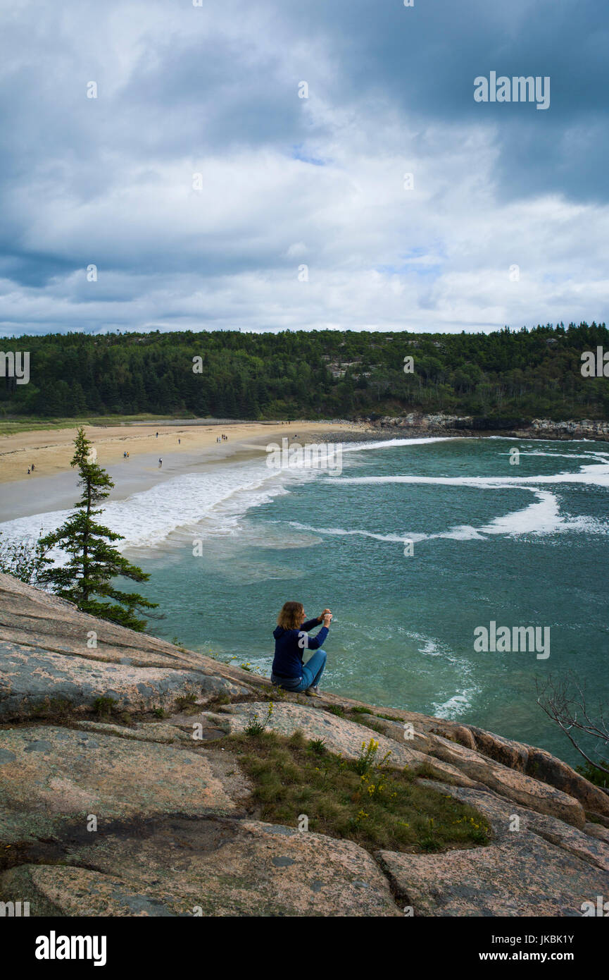 USA, Maine, Mt. Desert Island, Acadia National Park, elevated view of ...