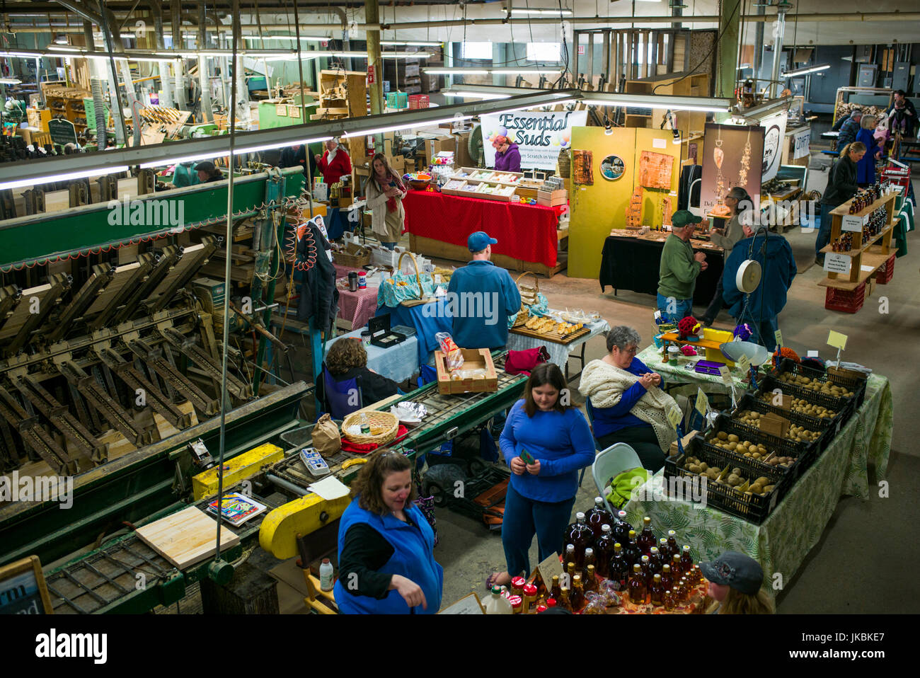 USA, Dorset, Dorset Winter Farmers Market at the J.K. Adams Woodworking ...