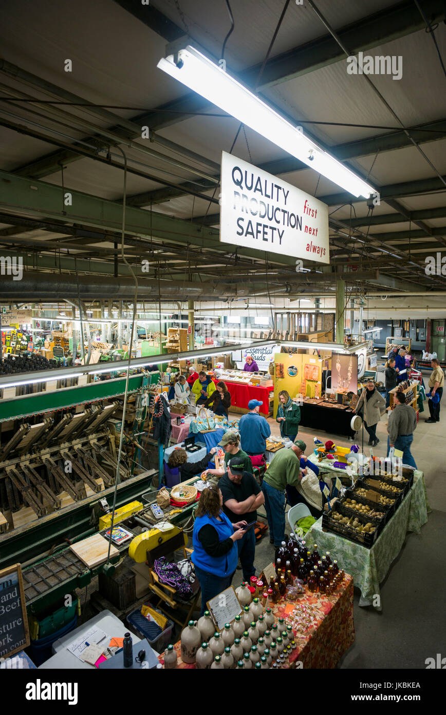 USA, Dorset, Dorset Winter Farmers Market at the J.K. Adams Woodworking ...