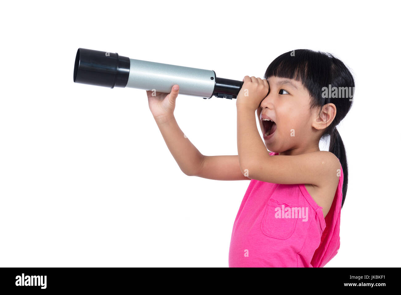 Child Looking Through Telescope