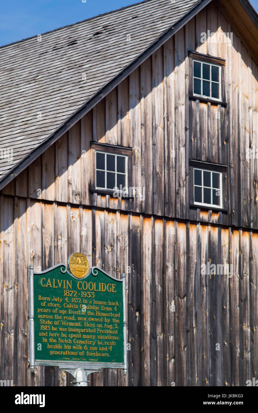 USA, Vermont, Plymouth, Birthplace of former US President Calvin ...