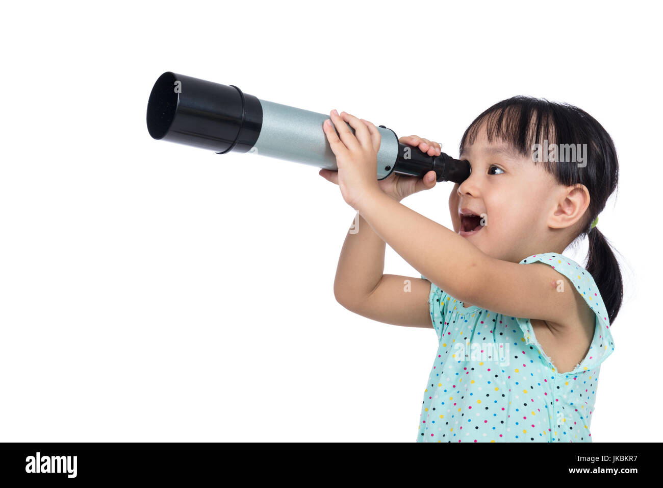 Child looking through telescope hi-res stock photography and images - Alamy