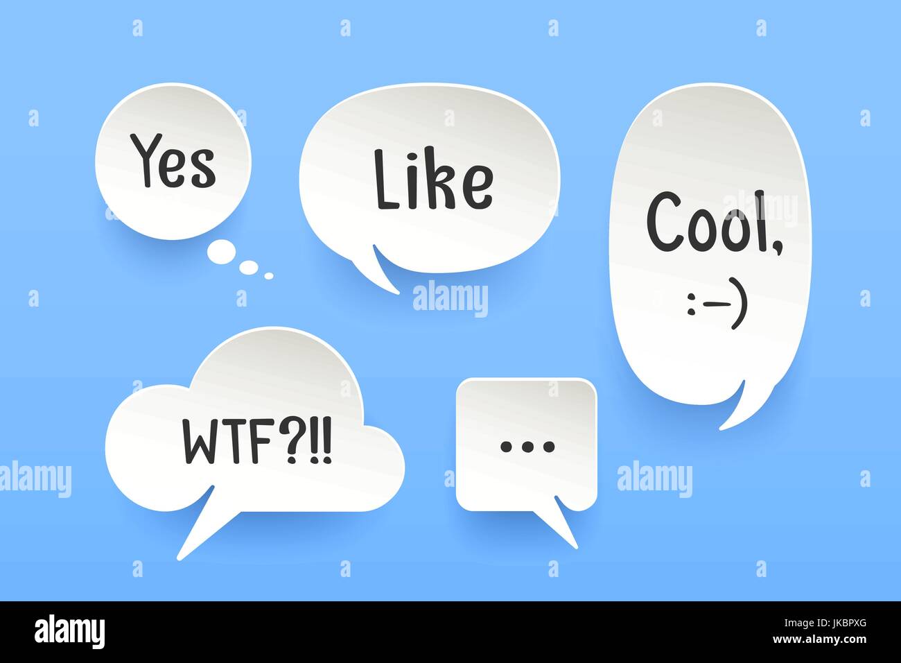 Set of paper bubble cloud talk with shadow Stock Vector Image & Art - Alamy