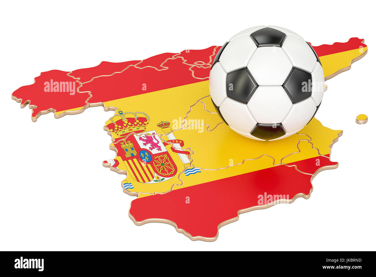 Football ball with map of Spain concept, 3D rendering Stock Photo - Alamy
