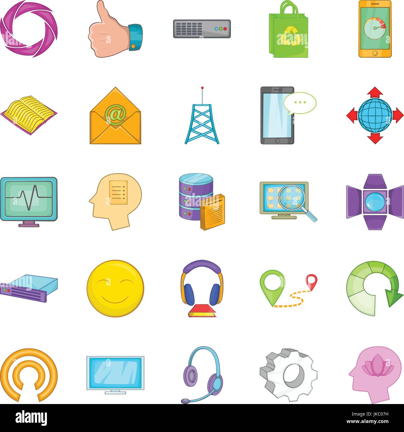 Mobile connection icons set, cartoon style Stock Vector Image & Art - Alamy