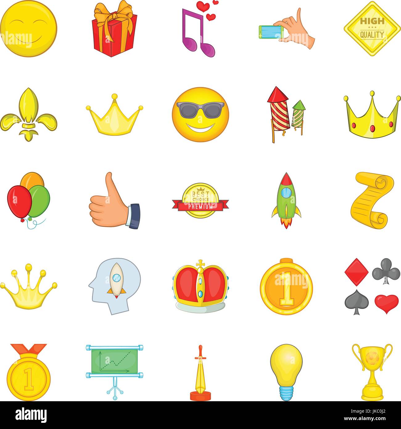 Winning icons set, cartoon style Stock Vector Image & Art - Alamy