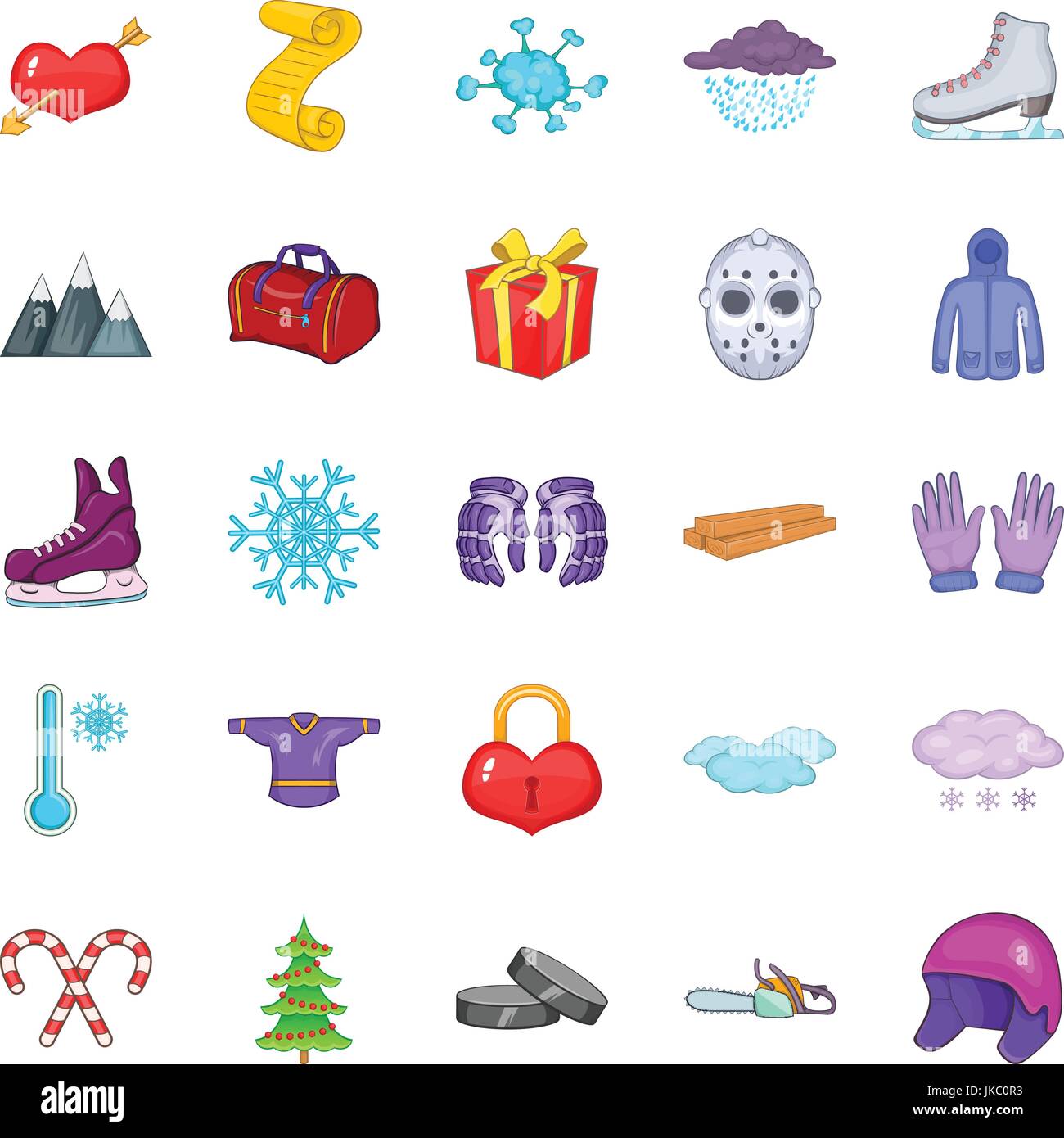 Winter things icons set, cartoon style Stock Vector Image & Art - Alamy
