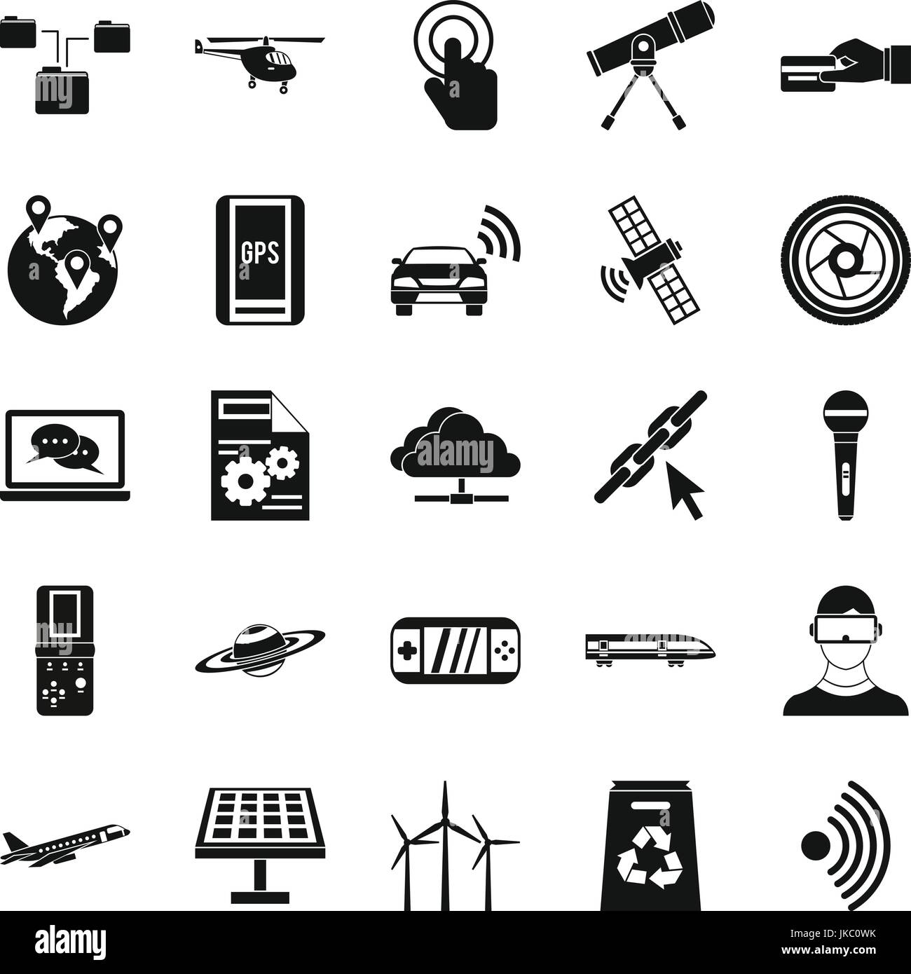 Wireless technology icons set, simple style Stock Vector Image & Art ...
