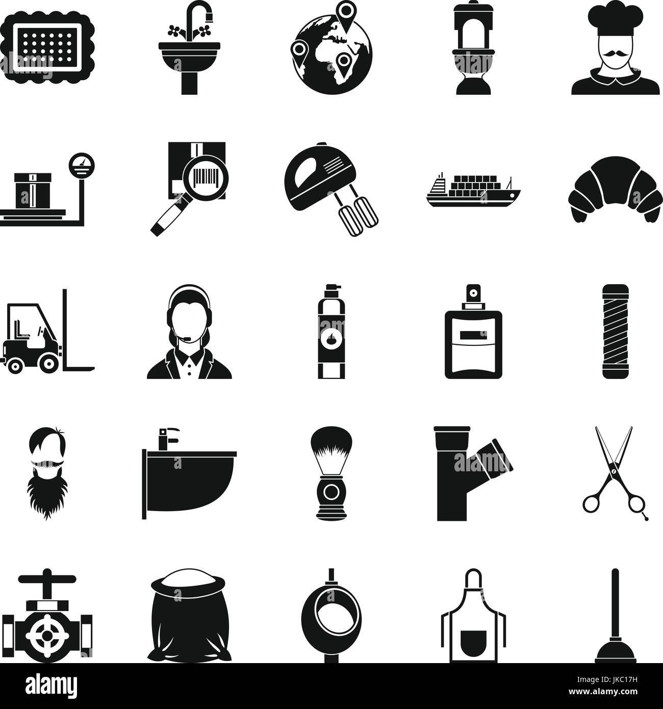 Service staff icons set, simple style Stock Vector Image & Art - Alamy