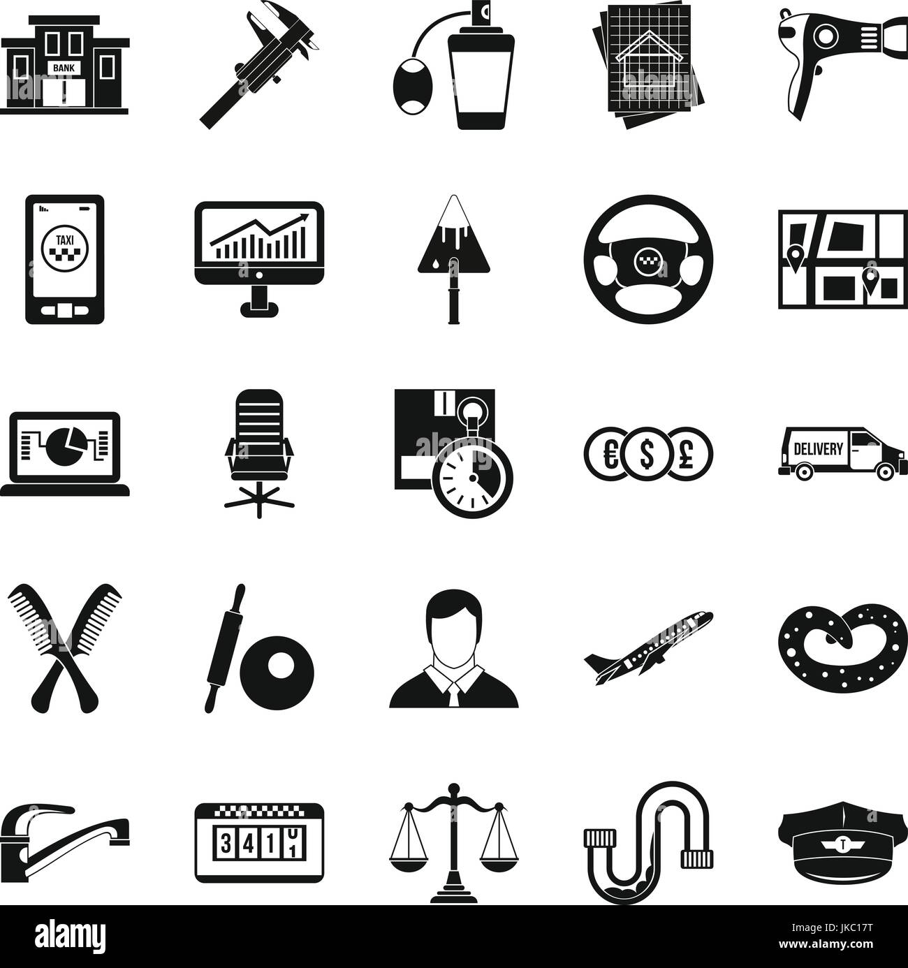 Transport department icons set, simple style Stock Vector Image & Art ...