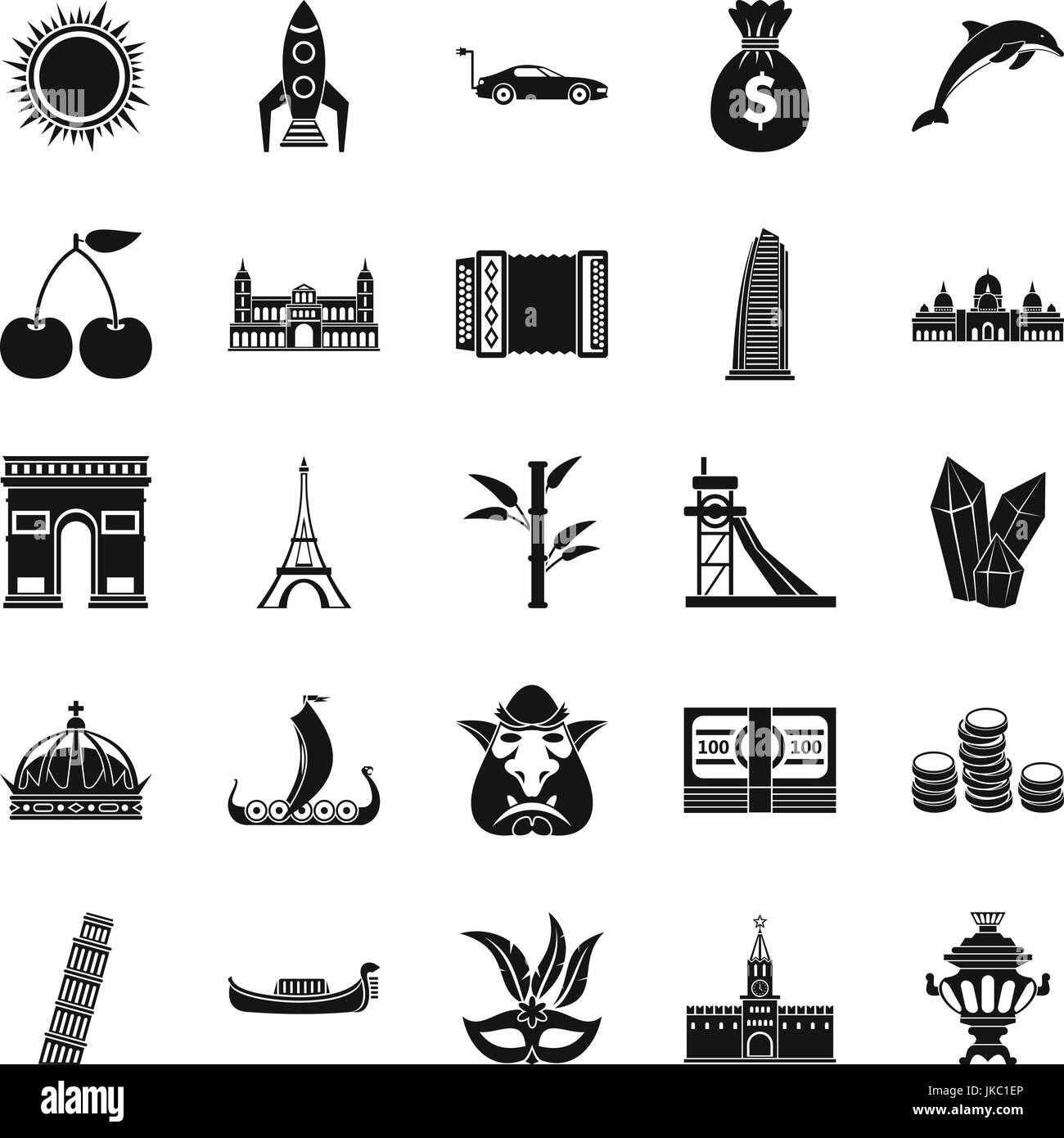 Exploring the world icons set, simple style Stock Vector Image & Art ...