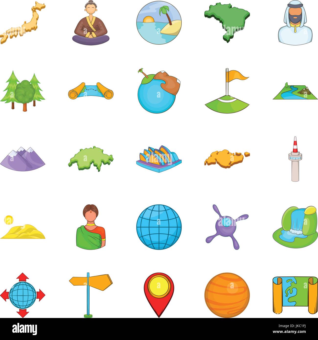 Sides of the world icons set, cartoon style Stock Vector Image & Art ...