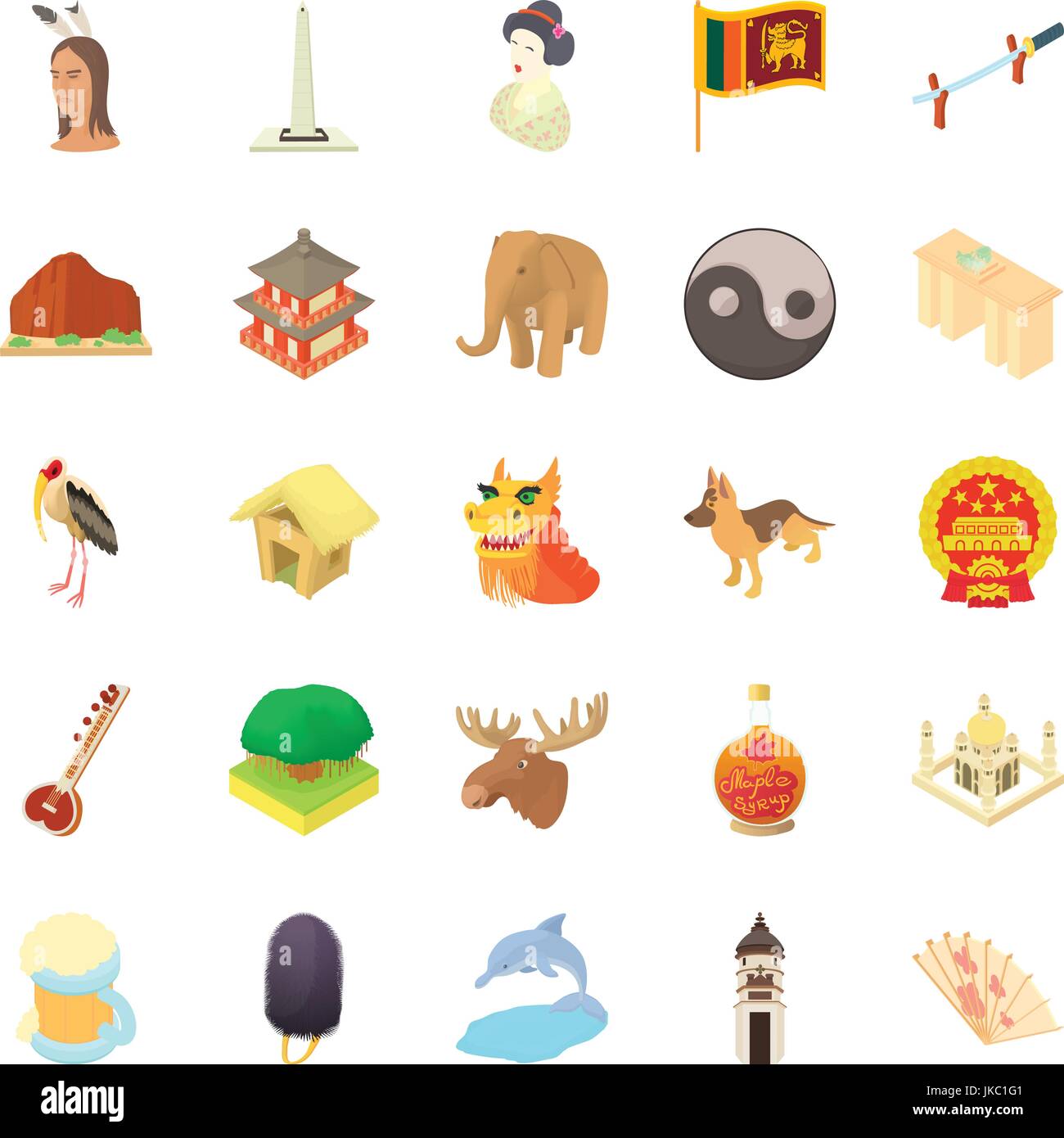 Travel to Asia icons set, cartoon style Stock Vector Image & Art - Alamy