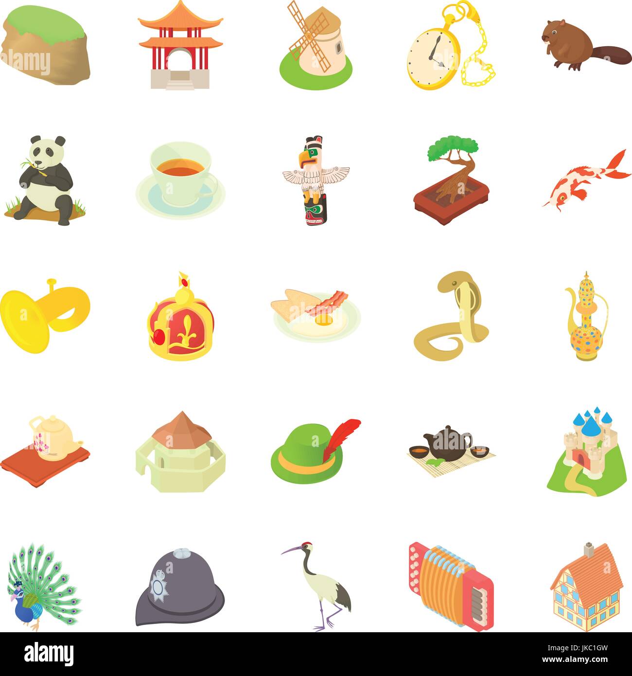 China icons set, cartoon style Stock Vector Image & Art - Alamy